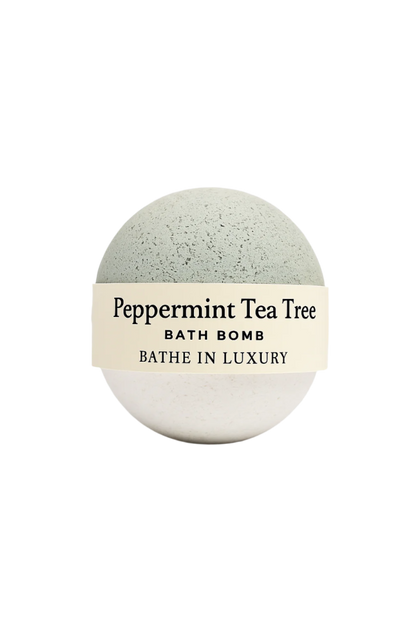 Peppermint Tea Tree Bath Bomb – Detox Soak for Skin & Senses – Bathe in ...